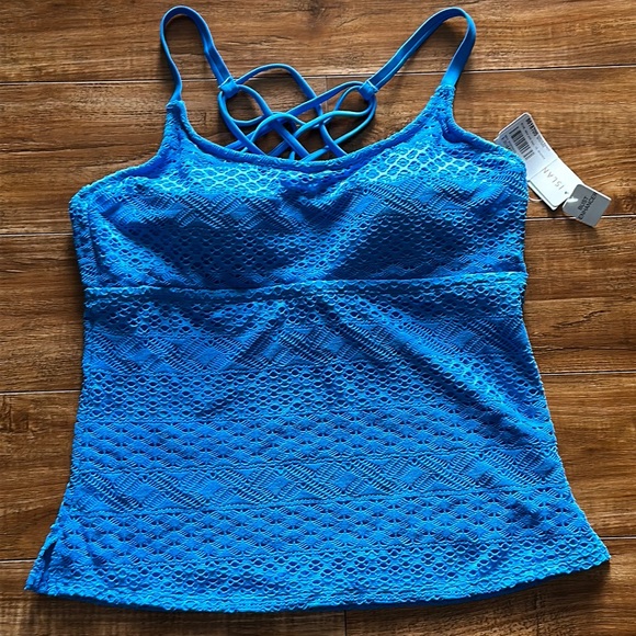 Island Escape | Swim | Island Escape Tankini Top Blue Crochet Size 2 ...